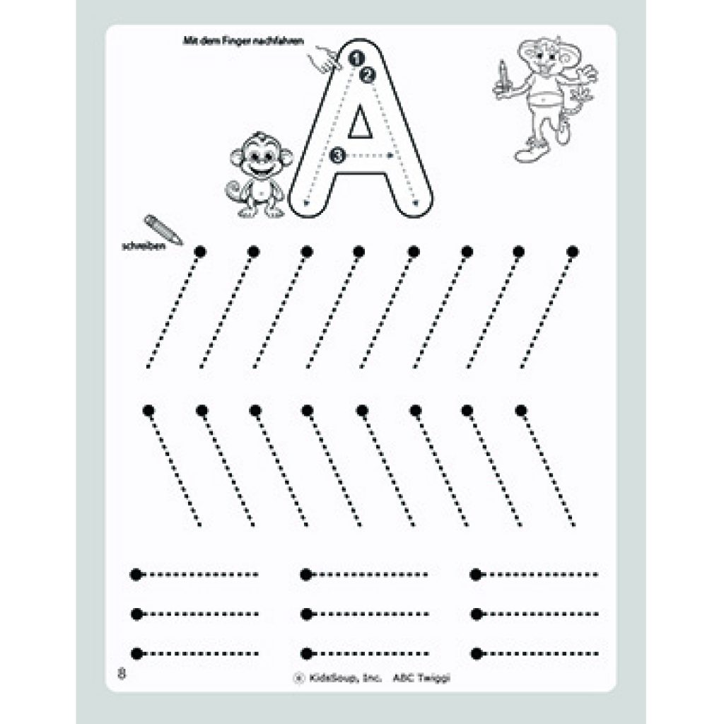 Buchstaben schreiben lernen - Übungsheft für Kinder - ABC Twiggi
